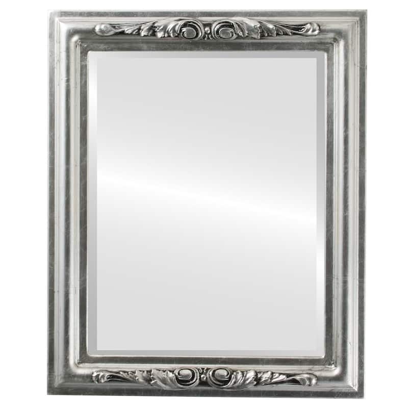 Chicago Framed Rectangle Mirror in Silver Leaf with Black Antique ...