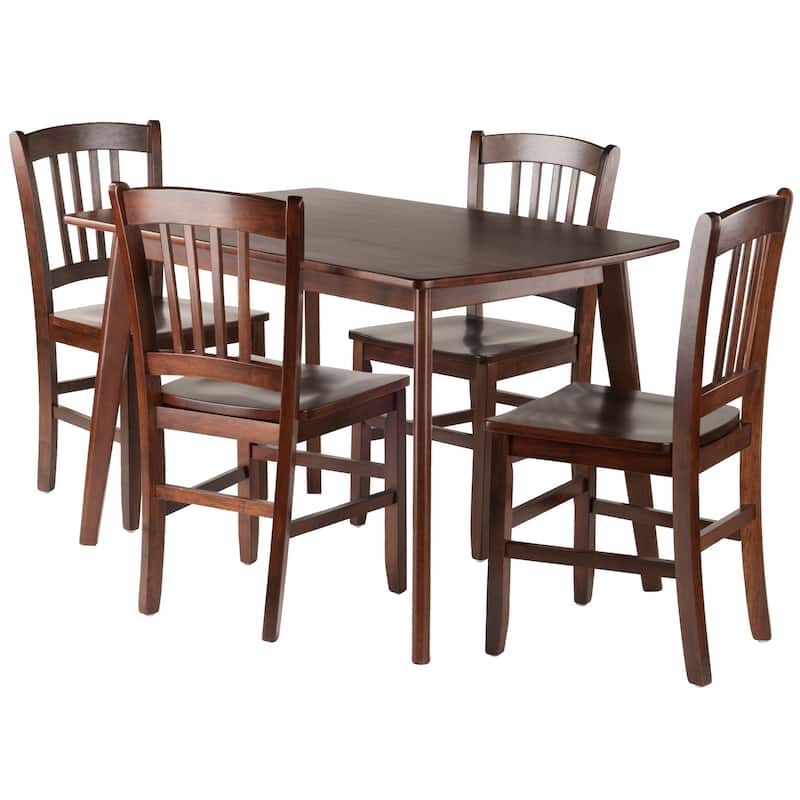 Shaye 5-PC Set Dining Table w/ Slat Back Chairs - Overstock - 20735431