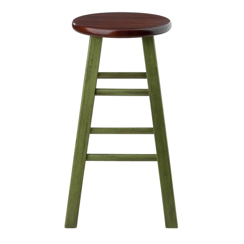 Ivy 24" Counter Stool Rustic Green w/ Walnut Seat - Overstock - 20735455