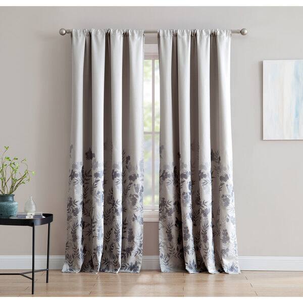 Isabelle Jacquard 84-inch Window Curtain with Rod Pocket- Single Panel ...