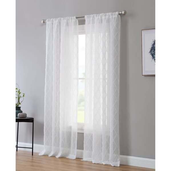 Sophie 84-inch Window Sheer with Rod Pocket - Single Panel, Inspired ...