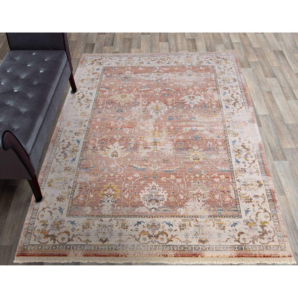 Rutherford Distressed Rust Area Rug - 7'10"x10'2" - Overstock - 20751702