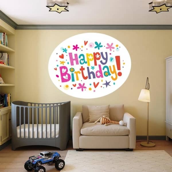 Happy Birthday Full Color Wall Decal Sticker AN-569 FRST Size 20"x31 ...