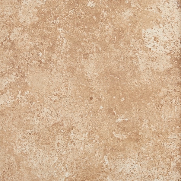 Travertine Replica 12x12-inch Ceramic Floor Tile in Truffle Ceramic ...
