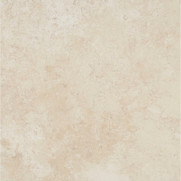 Travertine Replica 18x18-inch Ceramic Floor Tile in Alabaster Sands ...