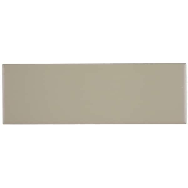 Sophisticated 4x12-inch Glazed Ceramic Field Tile in Matte Urban Putty ...
