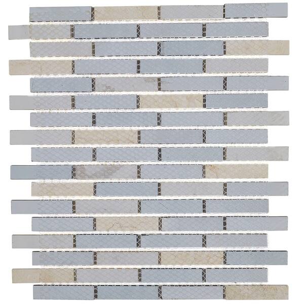 Glass & Stone Mosaics 5/8x3-inch Brick-Joint Field Tile in Skyline ...