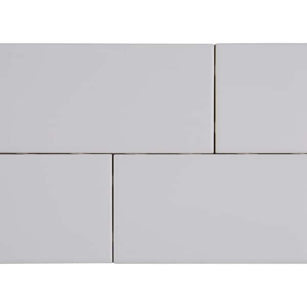 Sophisticated 4x8-inch Glazed Ceramic Field Tile in Matte Arctic White ...