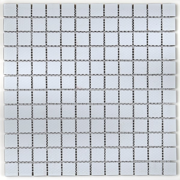 Glass Mosaic 1x1-inch Accent Tile in Classic Solid Smoked Pearl - 12x12 ...