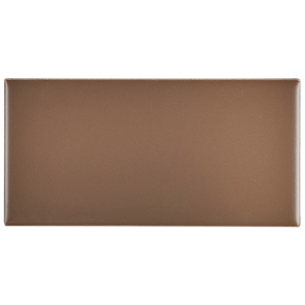 Classic Ceramic 3x6-inch Wall Tile in Matte Artisan Brown - 3x6 - Bed ...