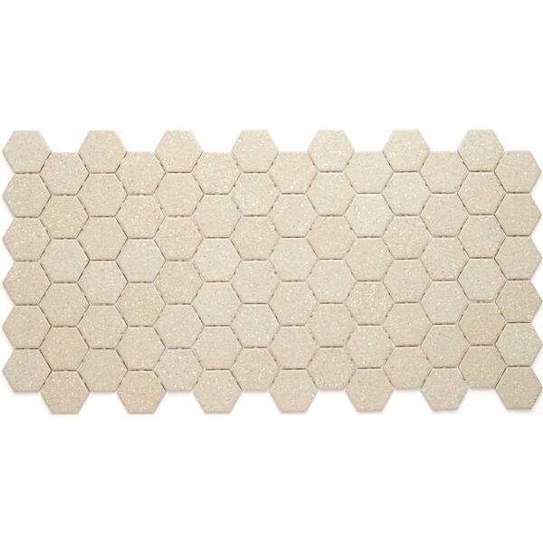 Porcelain 2-inch Hexagon Mosaic Tile in Urban Putty Speckle - 12x24 ...