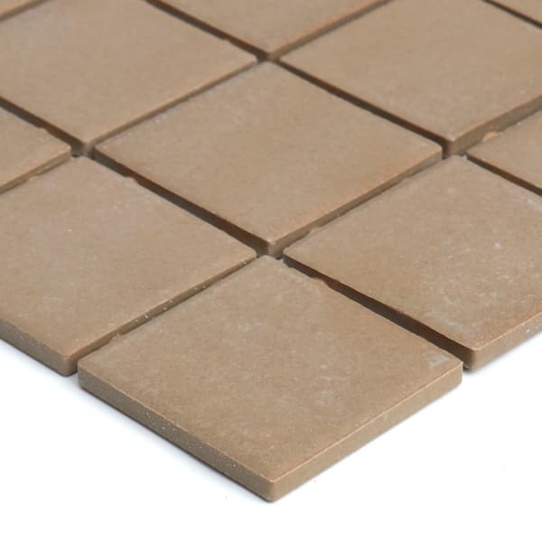 Porcelain 2x2-inch Mosaic Tile in Elemental Tan - 12x24 - On Sale - Bed ...