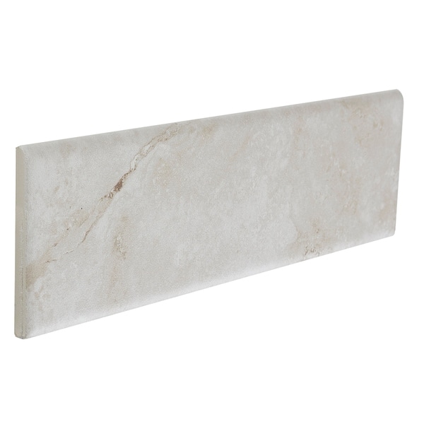 Stone Visual 3x10-inch Ceramic Wall Bullnose in Garden White - 3x10 ...