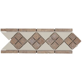 Complimentary Stone 4x12-inch Tumbled Listello Accent Tile in Almond ...