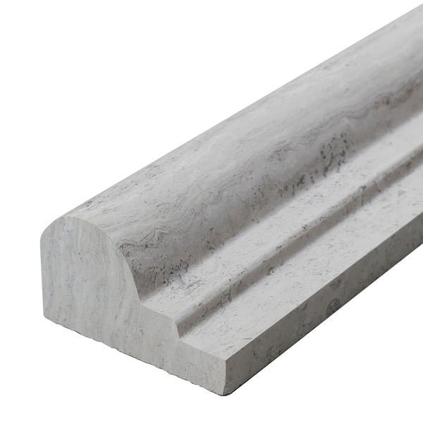 Limestone 2x12-inch Honed Vein Cut Chair Rail in Chenille White - 2x12 ...