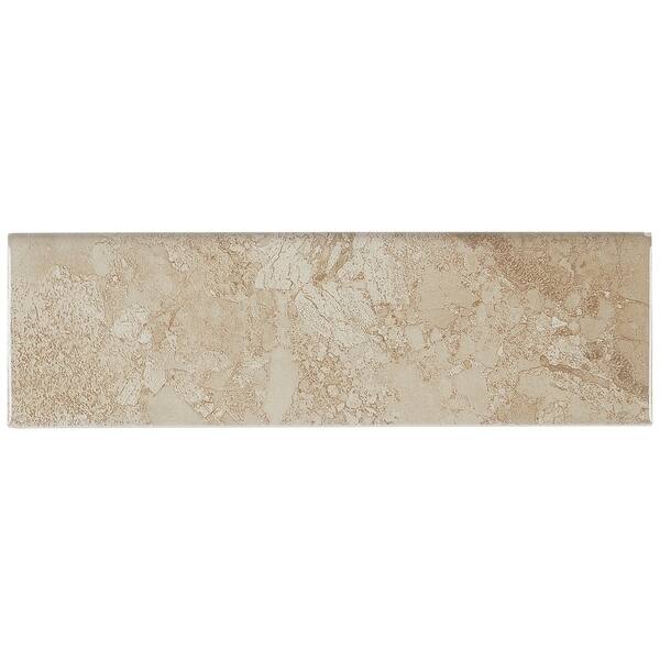 Marble Stone Visual 3x10-inch Ceramic Wall Bullnose in Highland Beige ...
