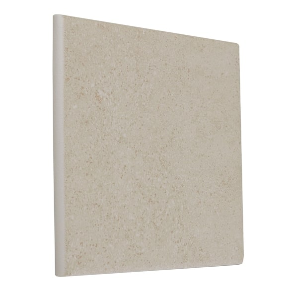 Contemporary Cement Visual 6x6-inch Ceramic Bullnose in Beige - 6x6 ...