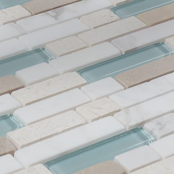Radiant Stone & Glass Mosaic Tile 5/8-inch Random in Whisper Blend ...