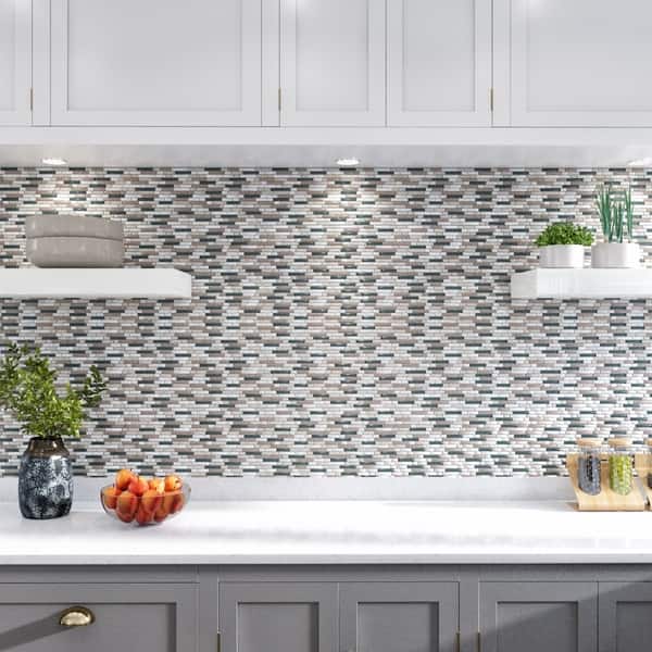 Radiant Stone & Glass Mosaic Tile 5/8-inch Random in Whisper Blend ...