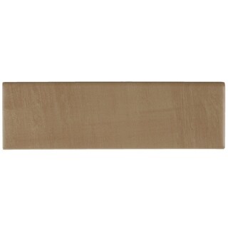 Brushed Cement Visual 3x10-inch Glazed Ceramic Wall Bullnose 10-inch ...