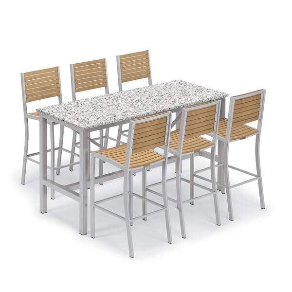 Oxford Garden Travira 7-piece 72-in x 30-in Lite-Core Ash Bar Table ...