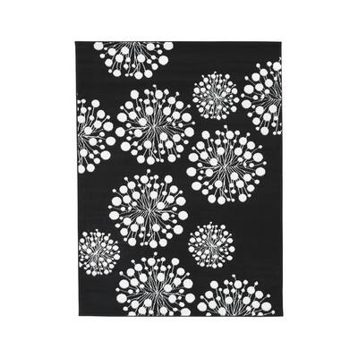 Jaliyah Black/White Abstract Eclectic Rug - 5' x 7' - Overstock - 20821034