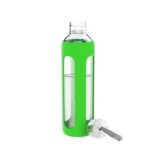 Glass Water Bottle- 20 Ounce BPA Free Bottle with Protective Silicone ...