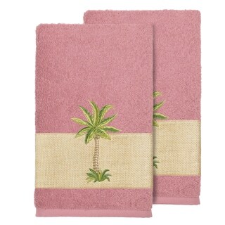 Authentic Hotel and Spa Turkish Cotton Palm Tree Embroidered Tea Rose ...