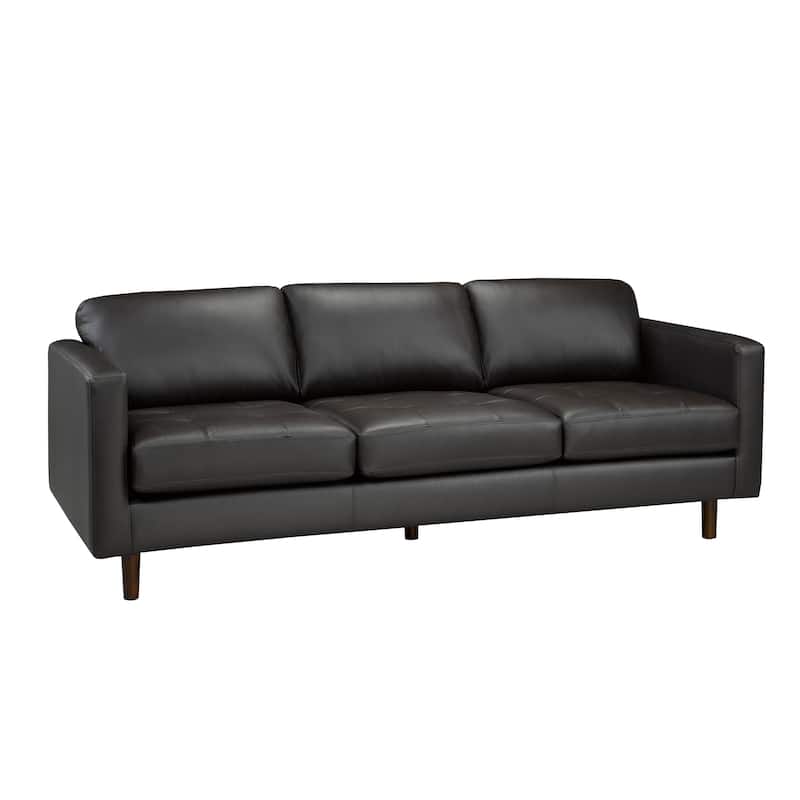 Lola Mid Century Modern Chocolate Brown Top Grain Italian Leather ...