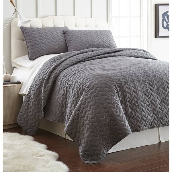 French Impression Spire High Density Contrast Stitching 3pc Quilt Set ...