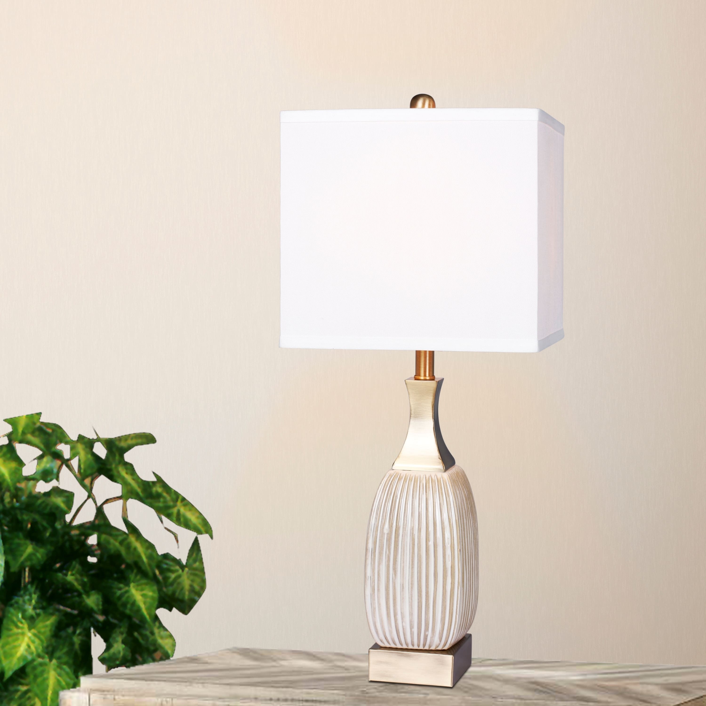 Fangio Lighting's #8987WAB 26.5 in. Vertically Ribbed Aged White ...