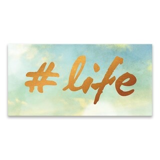 "Hashtag Life" Hand Embellished Canvas - 30W x 15H x 1.5D - Multi-color ...