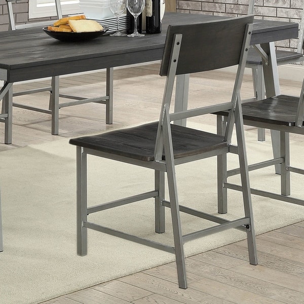 Traw Industrial Grey Metal Side Chairs by Furniture of America (Set of ...