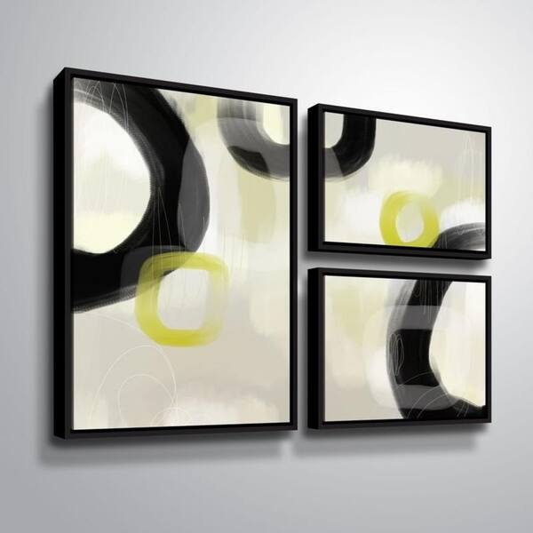 ArtWall Delores Orridge Naskrent 'Bahai Basalt' 3 Piece Floater Framed ...