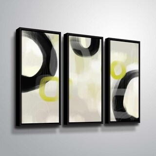 ArtWall Delores Orridge Naskrent 'Bahai Basalt' 3 Piece Floater Framed ...