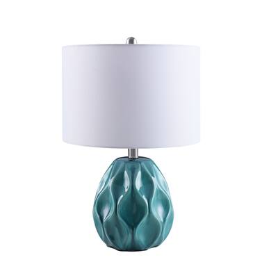 Transitional Blue Table Lamp - Overstock - 20875147