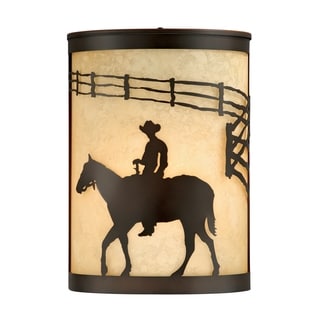 Trail 1 Light Dusk to Dawn Bronze Rustic Horse Cowboy Outdoor Wall ...