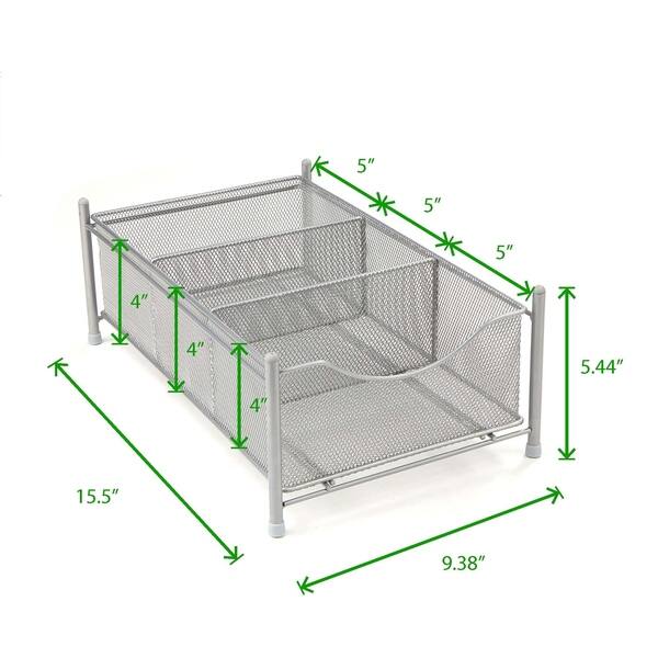 Mind Reader 3 Compartment Metal Mesh Storage Baskets Organizer, Home ...