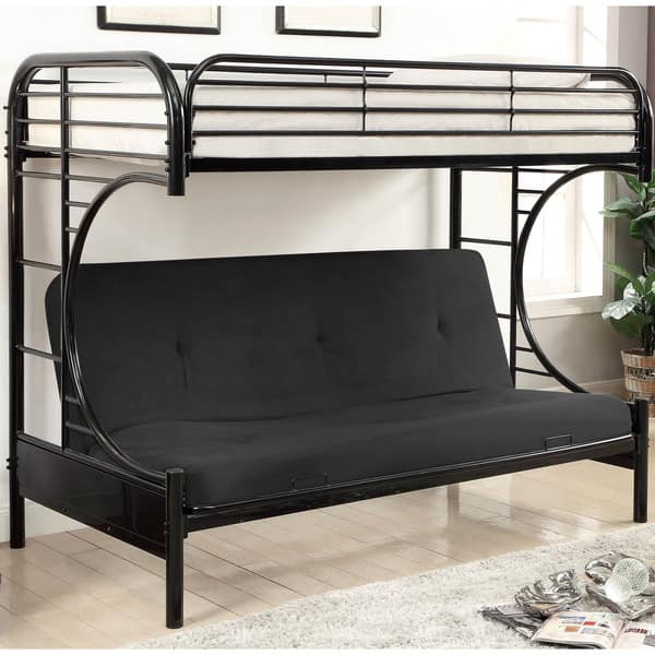 Ning Contemporary Twin Metal Futon Bunk Bed by Furniture of America ...