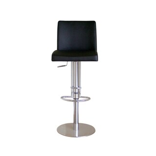 Glascow Black Leather Adjustable Barstool - Bed Bath & Beyond - 2088336