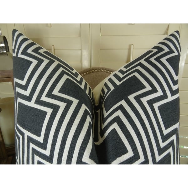 Thomas Collection Black White Geometric Trellis Luxury Throw Pillow ...
