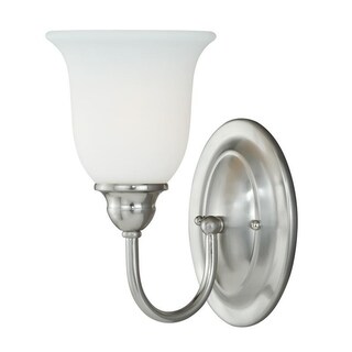 Concord 1 Light Satin Nickel Bathroom Wall Fixture - 6-in W x 11-in H x ...