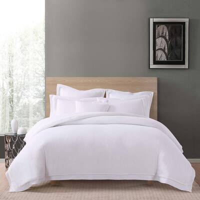 Charisma Luxe Cotton Linen 3 Piece Duvet Cover Set - Overstock - 20914756