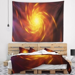 Designart 'Yellow Whirlpool Fractal Spirals' Abstract Wall Tapestry ...