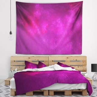 Designart 'Bright Pink Starry Fractal Sky' Abstract Wall Tapestry - Bed ...