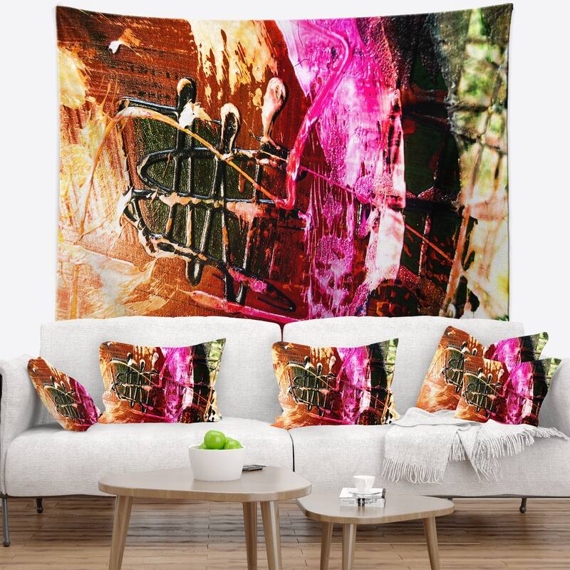 Designart 'Structure Abstract Art' Abstract Wall Tapestry - Overstock ...