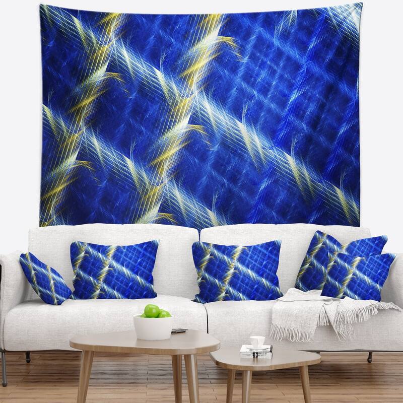 Designart 'Blue Abstract Metal Grill' Abstract Wall Tapestry ...