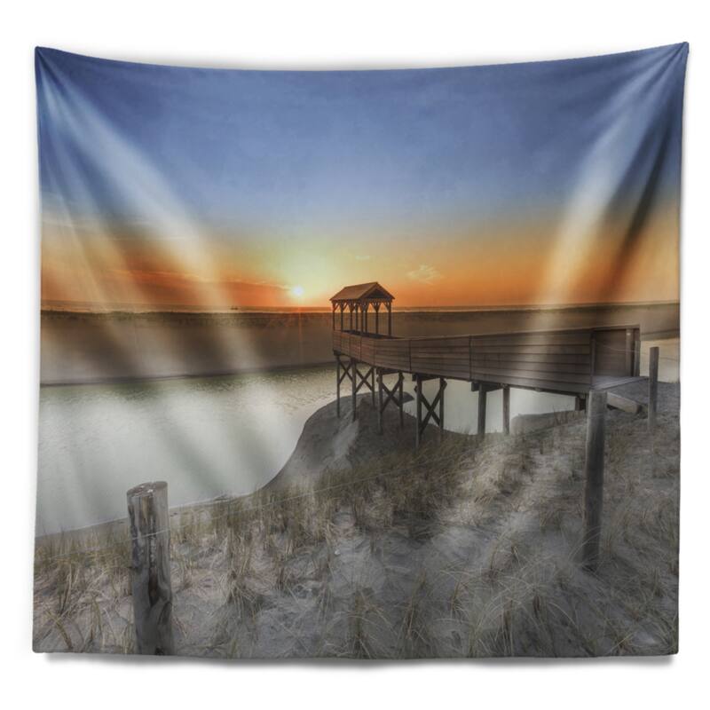 Designart 'Watchtower at North Sea Dunes' Landscape Wall Tapestry ...
