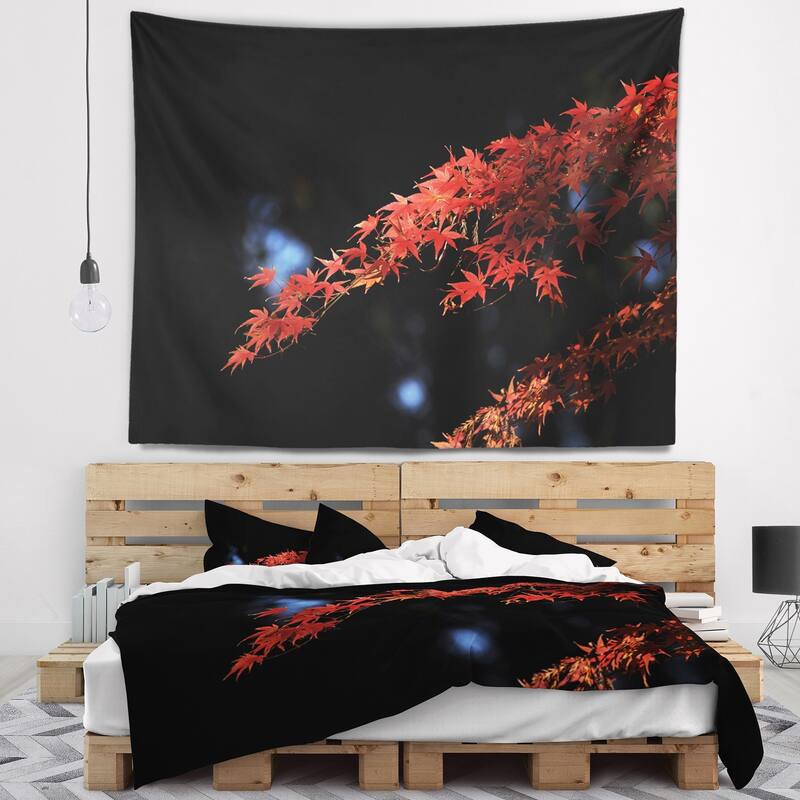 Designart 'Fall Foliage of Maple Leaves' Abstract Wall Tapestry ...