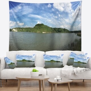 Designart 'Wide Lake Trees Sky Landscape' Landscape Wall Tapestry - Bed ...